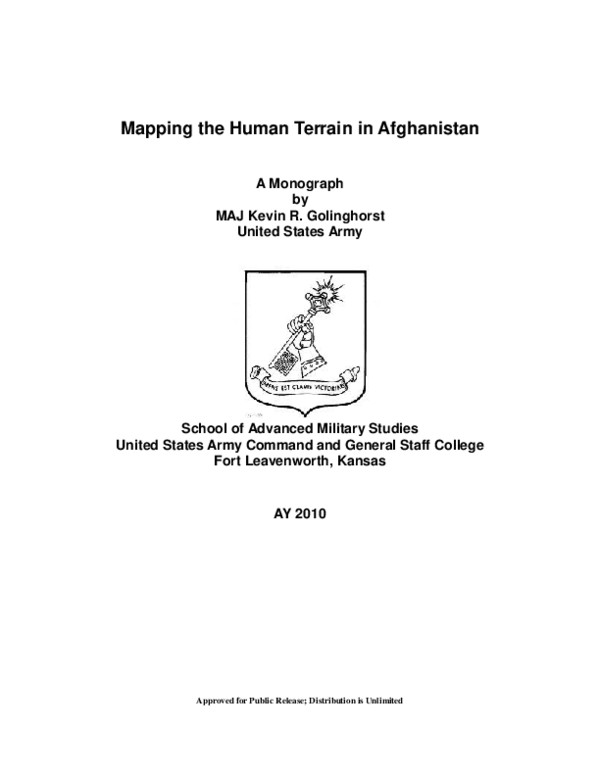 (PDF) Mapping the Human Terrain in Afghanistan