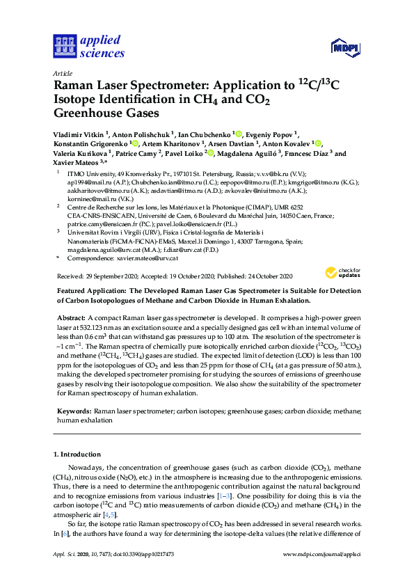 (PDF) Compact Raman Spectrometer for Isotope Analysis