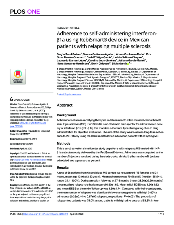 (PDF) Adherence to self-administering interferon-β1a using RebiSmart ...