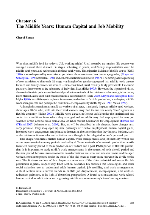(PDF) The Midlife Years: Human Capital and Job Mobility