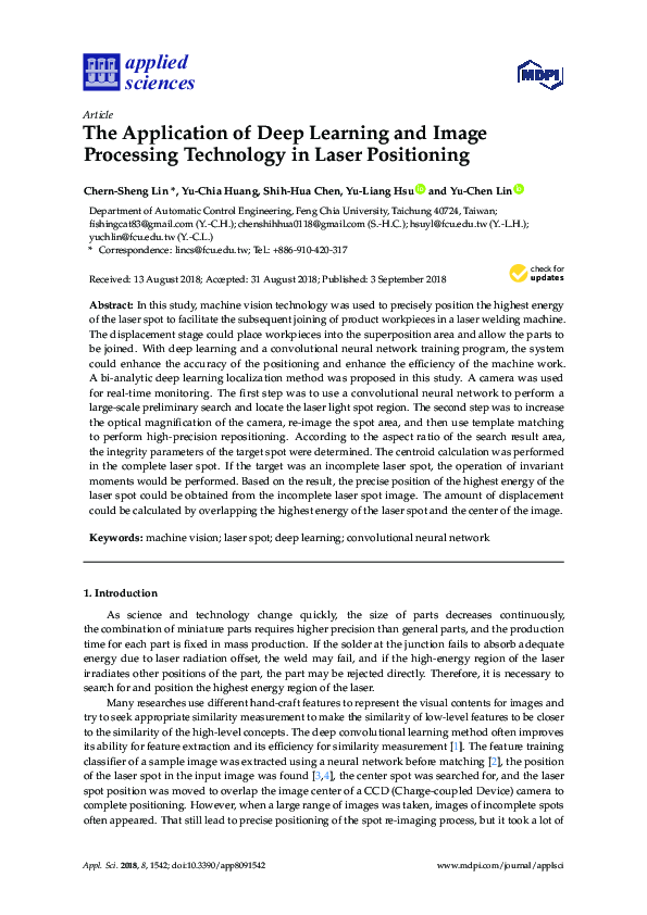 (PDF) The Application of Deep Learning and Image Processing Technology ...