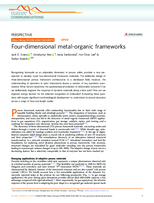 (PDF) Four-dimensional metal-organic frameworks