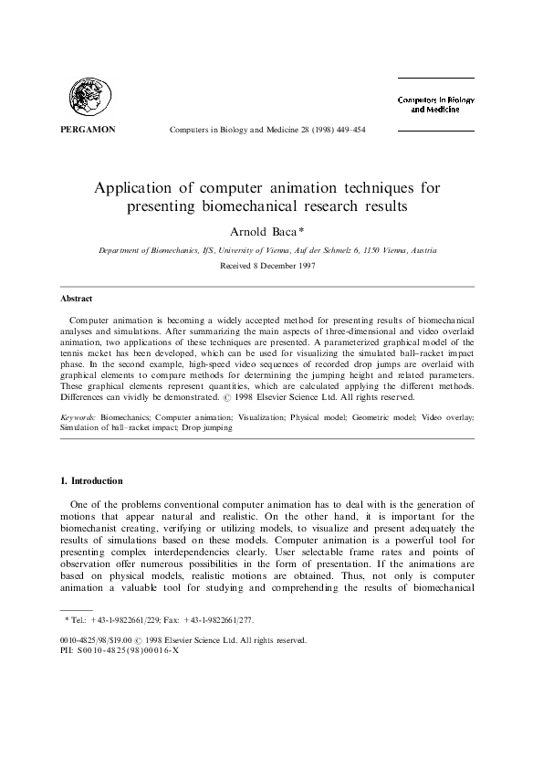 (PDF) Application of computer animation techniques for presenting ...