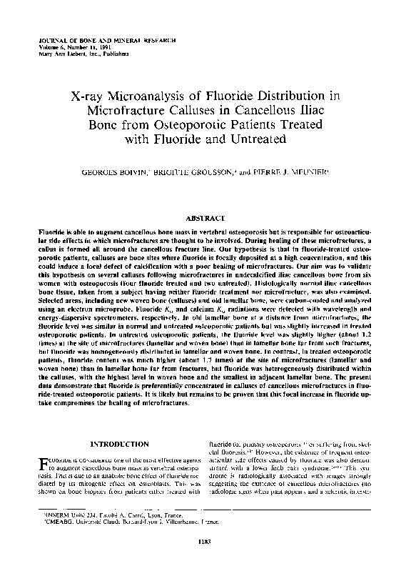 (PDF) X-ray microanalysis of fluoride distribution in microfracture ...