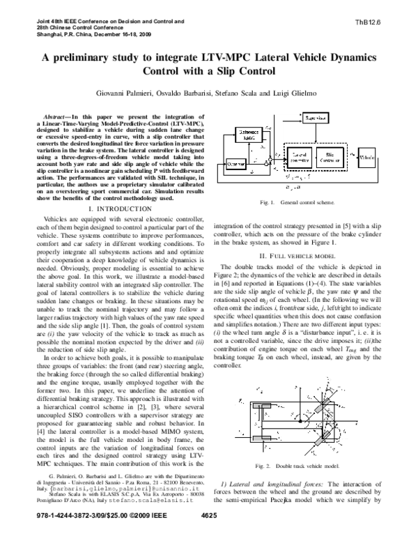 (PDF) A preliminary study to integrate LTV-MPC lateral vehicle dynamics control with a slip control