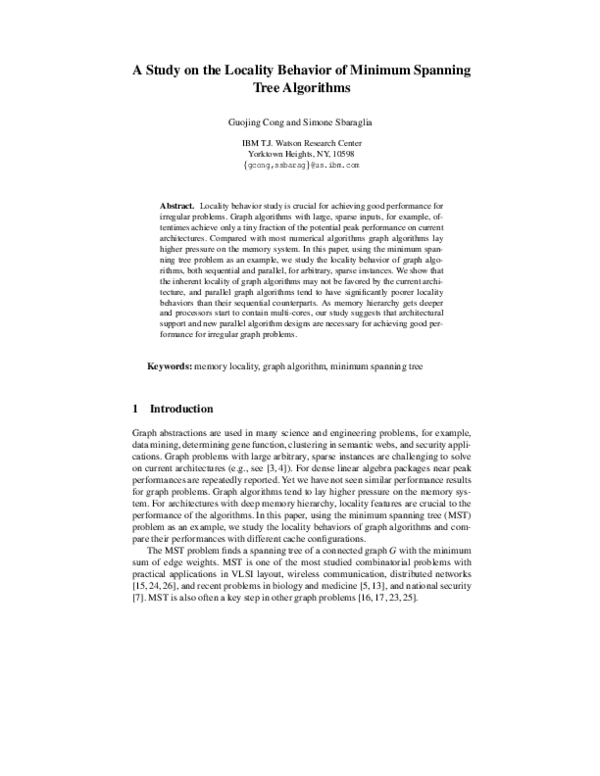 (PDF) A Study on the Locality Behavior of Minimum Spanning Tree ...