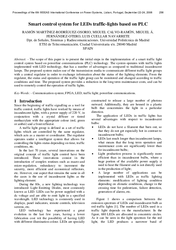 (PDF) Smart Control System for LEDs Traffic-Lights Based on PLC