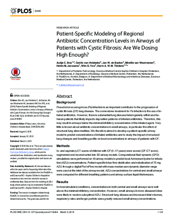 (PDF) Patient-Specific Modeling of Regional Antibiotic Concentration ...