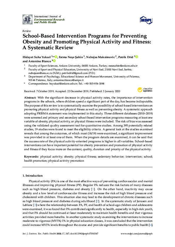 (PDF) School-Based Intervention Programs for Preventing Obesity and ...