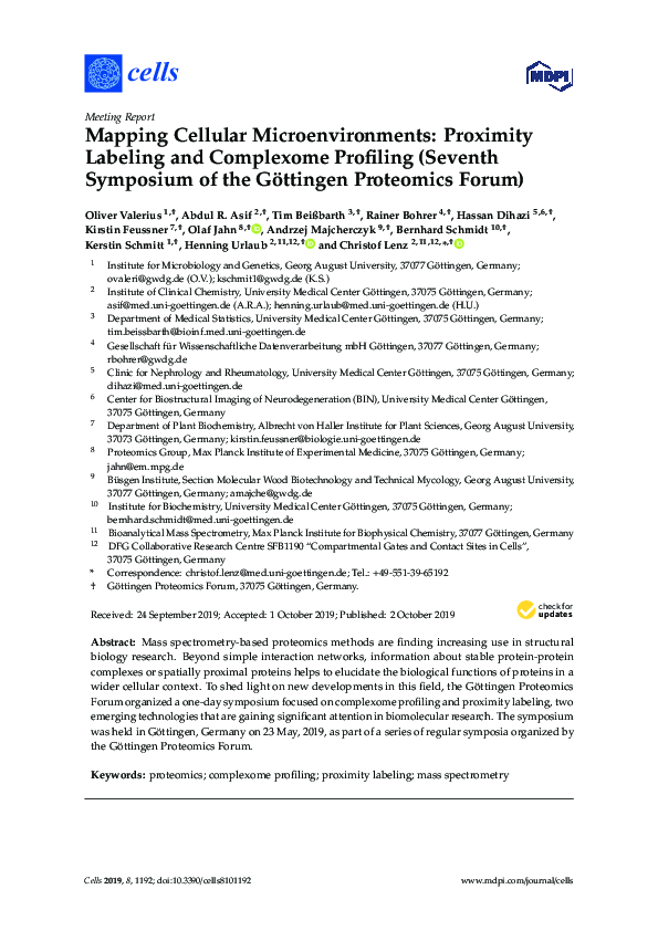 (PDF) Cellular Microenvironments: Proximity Labeling & Complexome