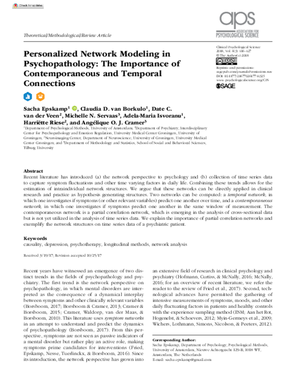 (PDF) Personalized Network Modeling in Psychopathology: The Importance ...