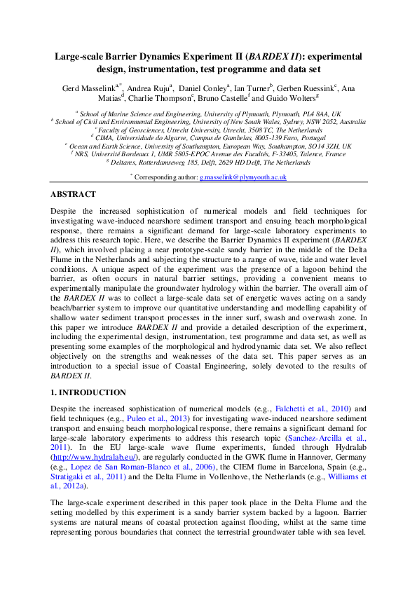 (PDF) Large-scale Barrier Dynamics Experiment II (BARDEX II ...