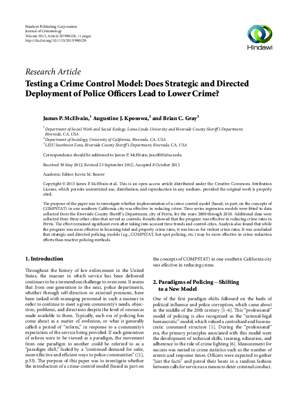 (PDF) Testing a Crime Control Model: Does Strategic and Directed ...