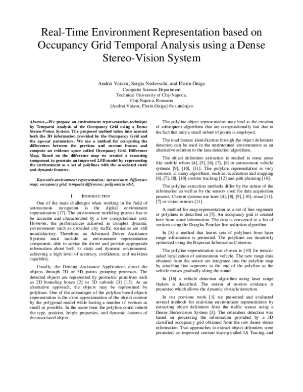 (PDF) Real-time environment representation based on Occupancy Grid temporal analysis using a ...