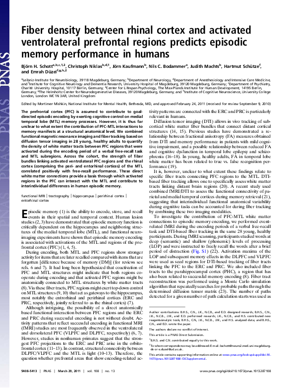 (PDF) Fiber density between rhinal cortex and activated ventrolateral ...