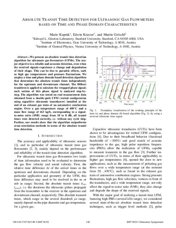 (PDF) 3D-1 Absolute Transit Time Detection for Ultrasonic Gas ...