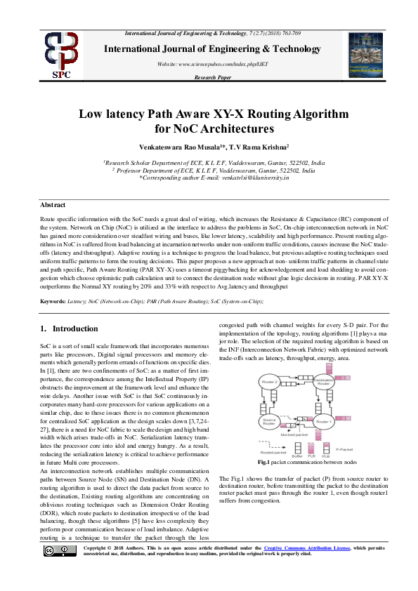 Pdf Low Latency Path Aware Xy X Routing Algorithm For Noc Architectures Venkateswara Rao