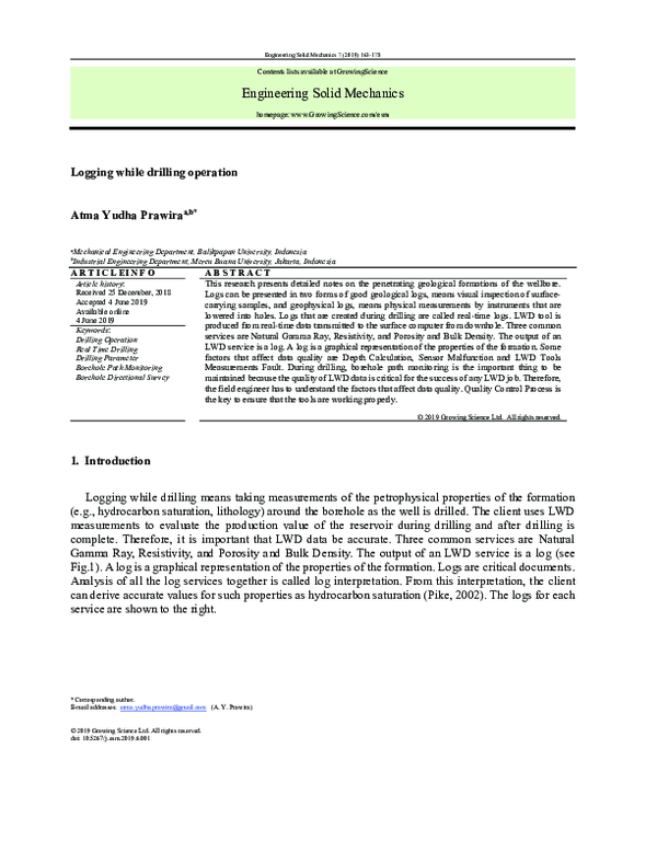 (PDF) Logging while drilling operation