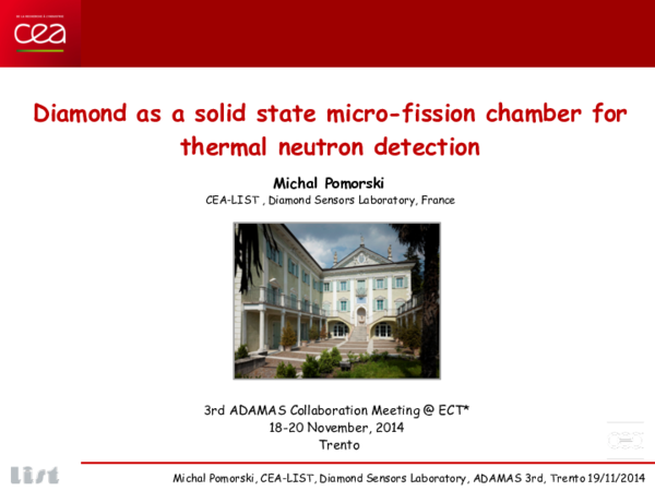 (PDF) Diamond as a solid state micro-fission chamber for thermal ...