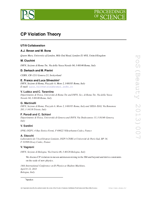 (PDF) CP Violation Theory