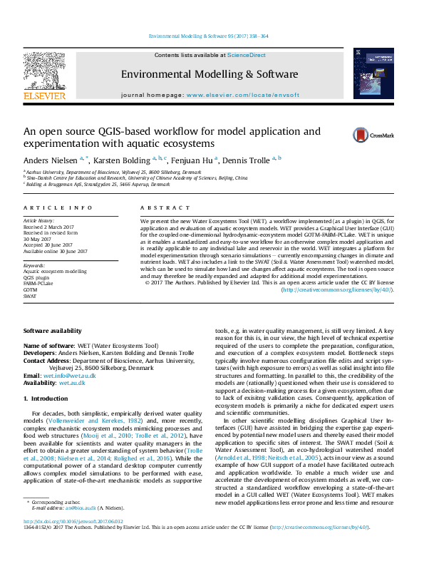 (PDF) An open source QGIS-based workflow for model application and experimentation with aquatic ...