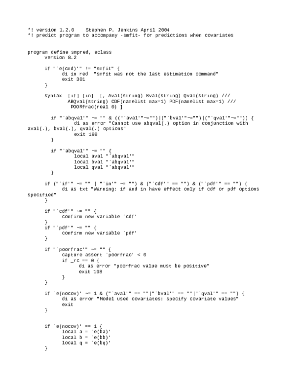 SMFIT: Stata module to fit a Singh-Maddala distribution by maximum ...
