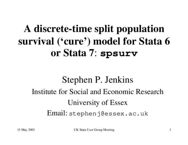 (PDF) A discrete time split population survival (cure) model