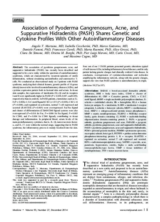 (PDF) Association of Pyoderma Gangrenosum, Acne, and Suppurative ...