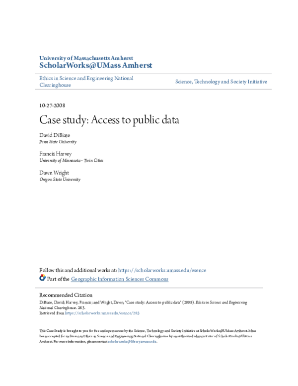 (PDF) Case study: Access to public data