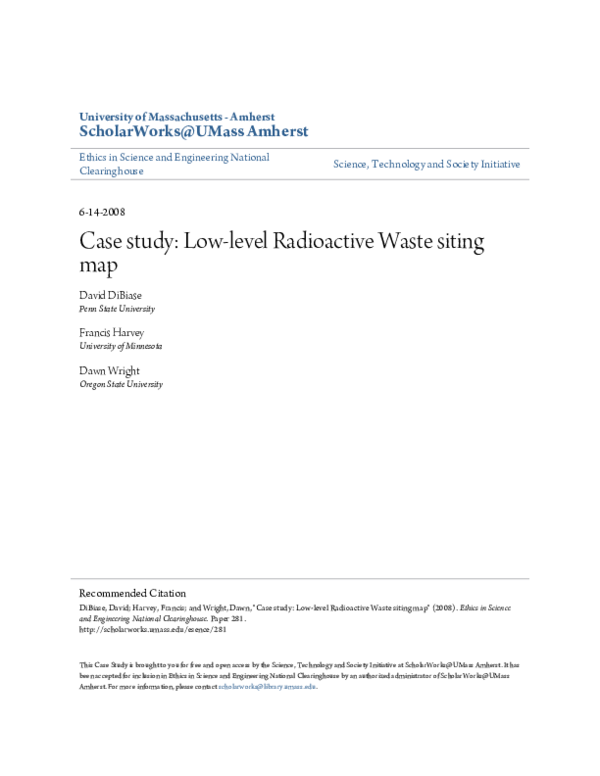 (PDF) Case study: Low-level Radioactive Waste siting map