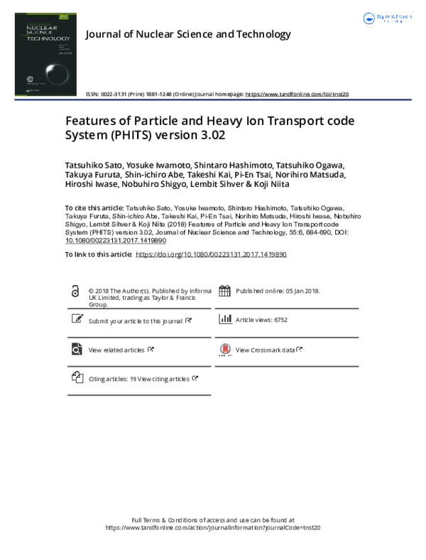 (PDF) Features of Particle and Heavy Ion Transport code System (PHITS ...