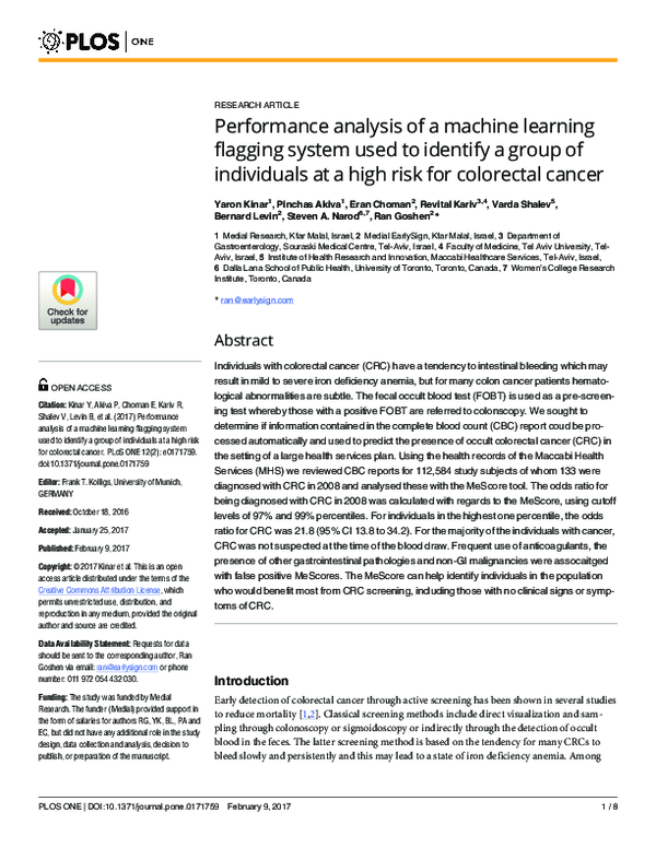 (PDF) Performance analysis of a machine learning flagging system used ...