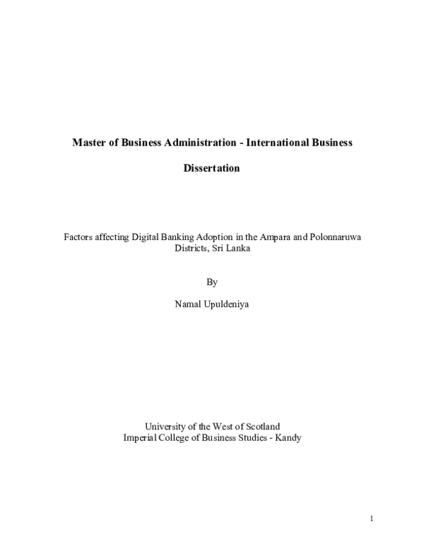 (PDF) Factors affecting Digital Banking Adoption in Ampara & Polonnaruwa Districts, Sri Lanka