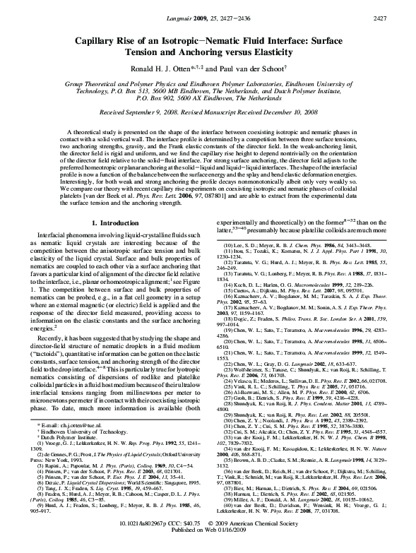 (PDF) Capillary Rise of an Isotropic−Nematic Fluid Interface: Surface Tension and Anchoring ...