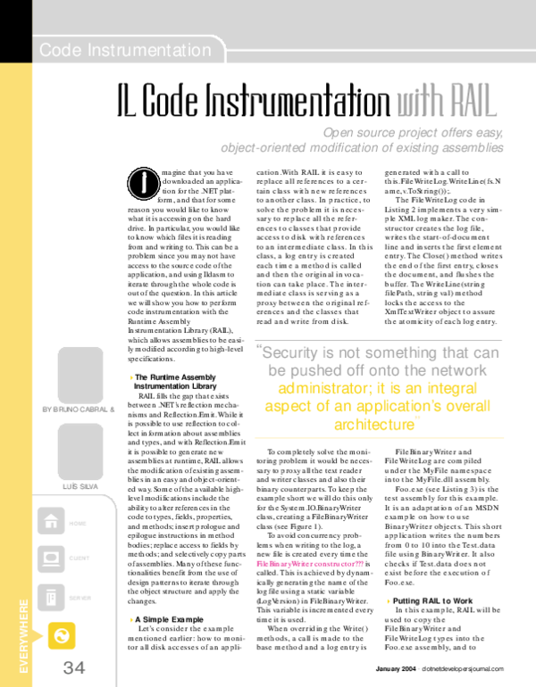 (PDF) Il Code Instrumentation With Rail