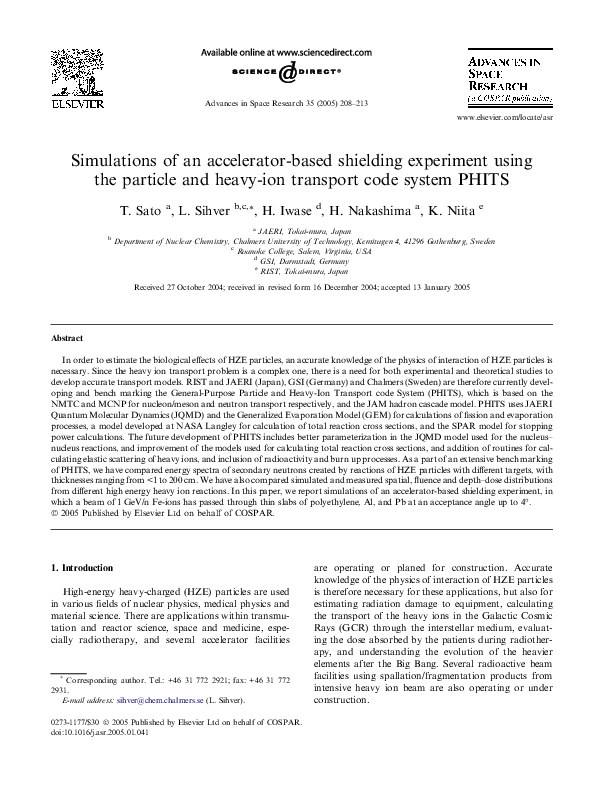 Pdf Simulations Of An Accelerator Based Shielding Experiment Using