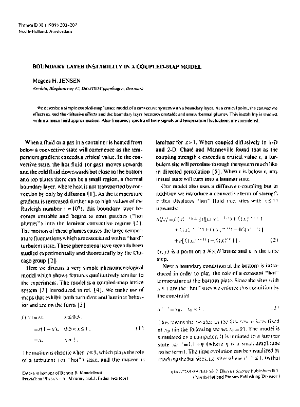 (PDF) Boundary layer instability in a coupled-map model