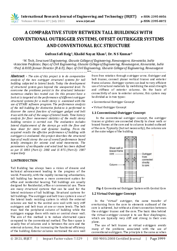 (PDF) A COMPARATIVE STUDY BETWEEN TALL BUILDINGS WITH CONVENTIONAL ...