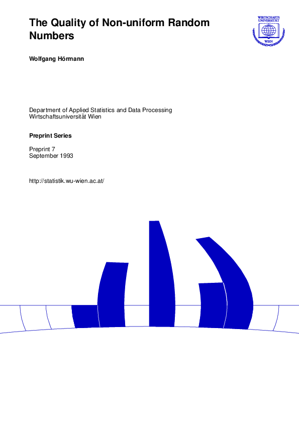 (PDF) The quality of non-uniform random numbers | Wolfgang Hörmann - Academia.edu