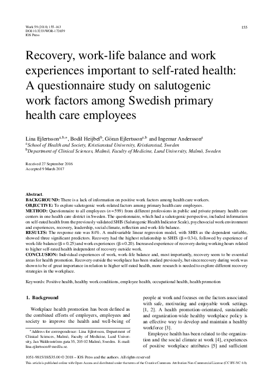 (PDF) The reliability and factorial validity of the Swedish version of the Recovery Experience ...