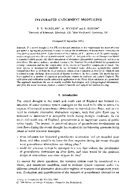 (PDF) Integrated Catchment Modelling