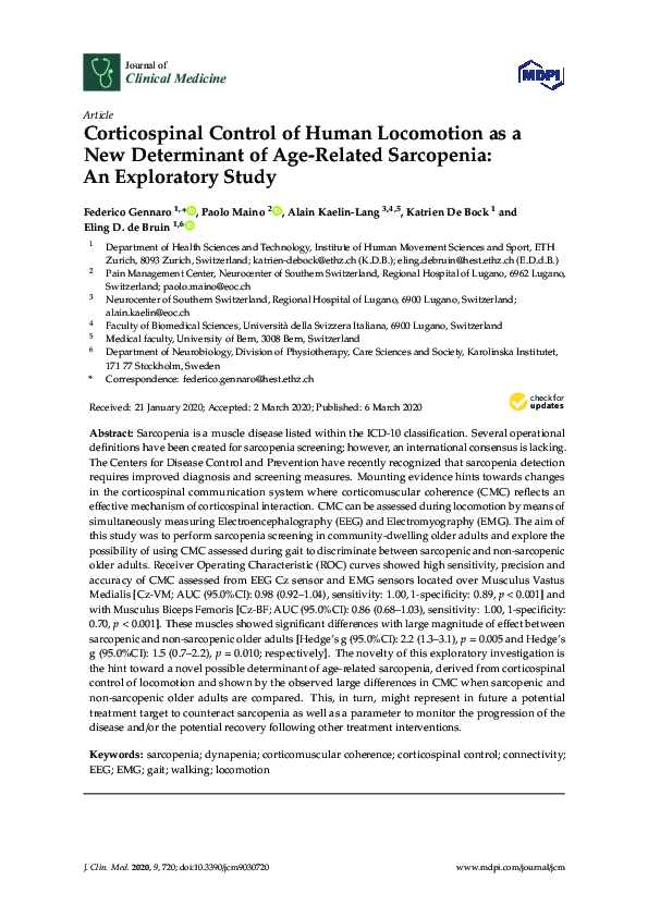 (PDF) Corticospinal Control of Human Locomotion as a New Determinant of ...