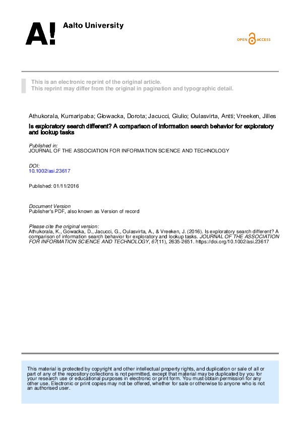 (PDF) Is exploratory search different? A comparison of information search behavior for ...