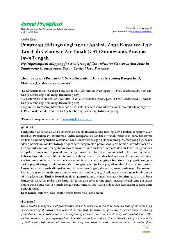 (PDF) Hydrogeological Mapping for Analyzing of Groundwater Conservation ...