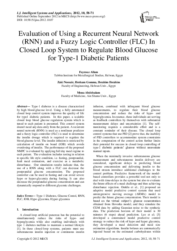 (PDF) Evaluation of Using a Recurrent Neural Network (RNN) and a Fuzzy Logic Controller (FLC) In ...