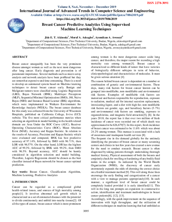 (PDF) Breast Cancer Predictive Analytics Using Supervised Machine ...