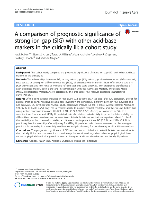 (PDF) A comparison of prognostic significance of strong ion gap (SIG ...