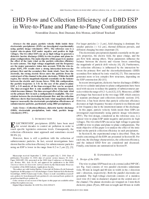 (PDF) EHD Flow and Collection Efficiency of a DBD ESP in Wire-to-Plane and Plane-to-Plane ...