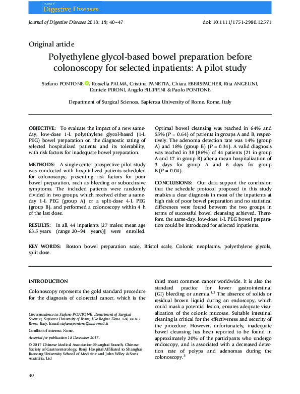 (PDF) Polyethylene glycol-based bowel preparation before colonoscopy ...