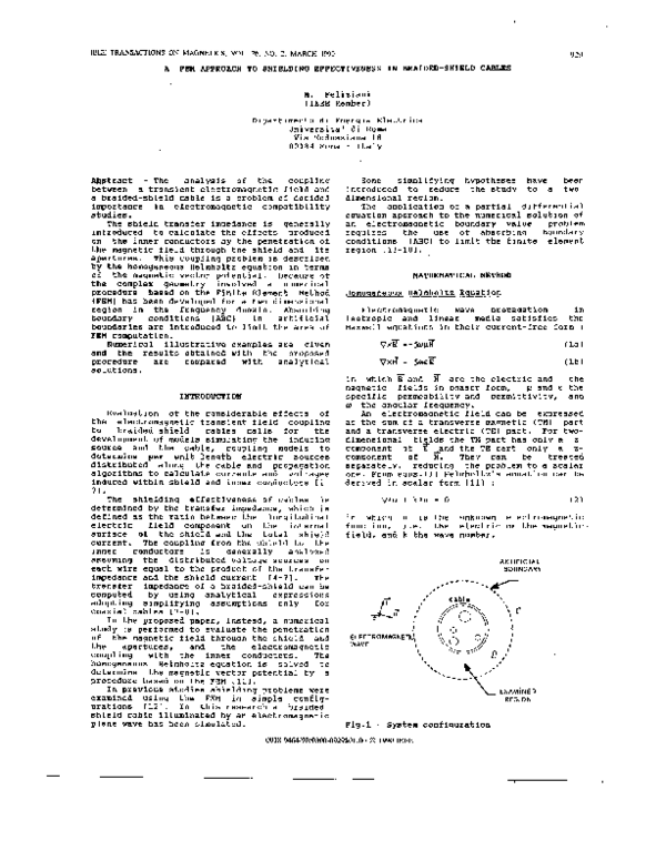 (PDF) A FEM approach to shielding effectiveness in braided-shield cables